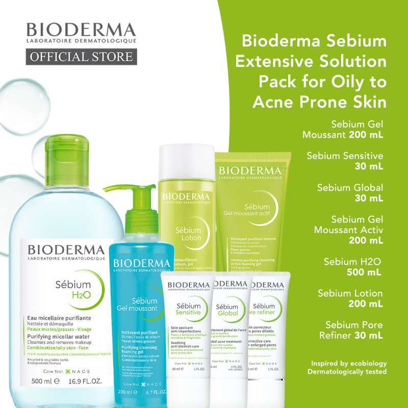 Jual Bioderma Sebium Extensive Solution Pack For Oily To Acne Prone ...