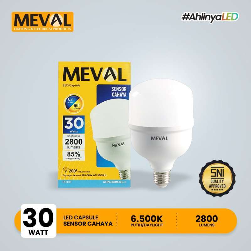 Promo Meval Lampu Led Kapsul Sensor Cahaya Otomatis 30W - Pk1-30a ...