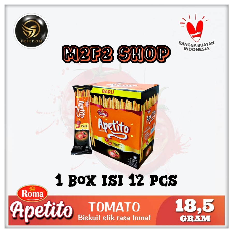 Jual Roma Apetito Biskuit Stik Renyah & Gurih Rasa Tomato - 18,5 gr (Kemasan 1 Box) di Seller ...