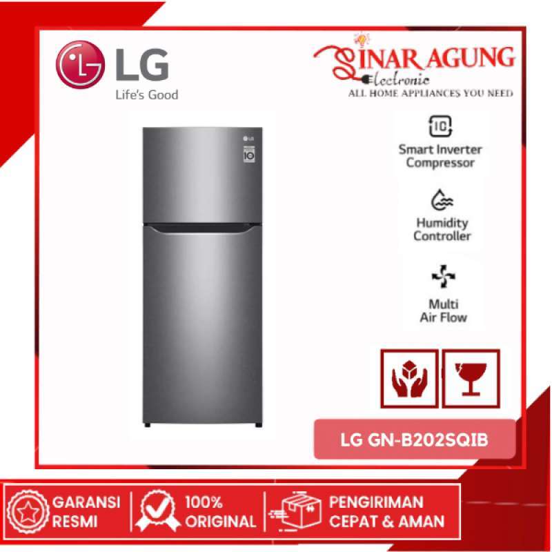 Jual Lg Gn-b202sqib Kulkas 2 Pintu 202l Top Freezer Fridge In Dark ...