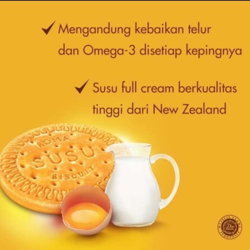 Promo Roma Biskuit Marie Gold Omega 3 Original Sachet - 22 Gr (kemasan ...