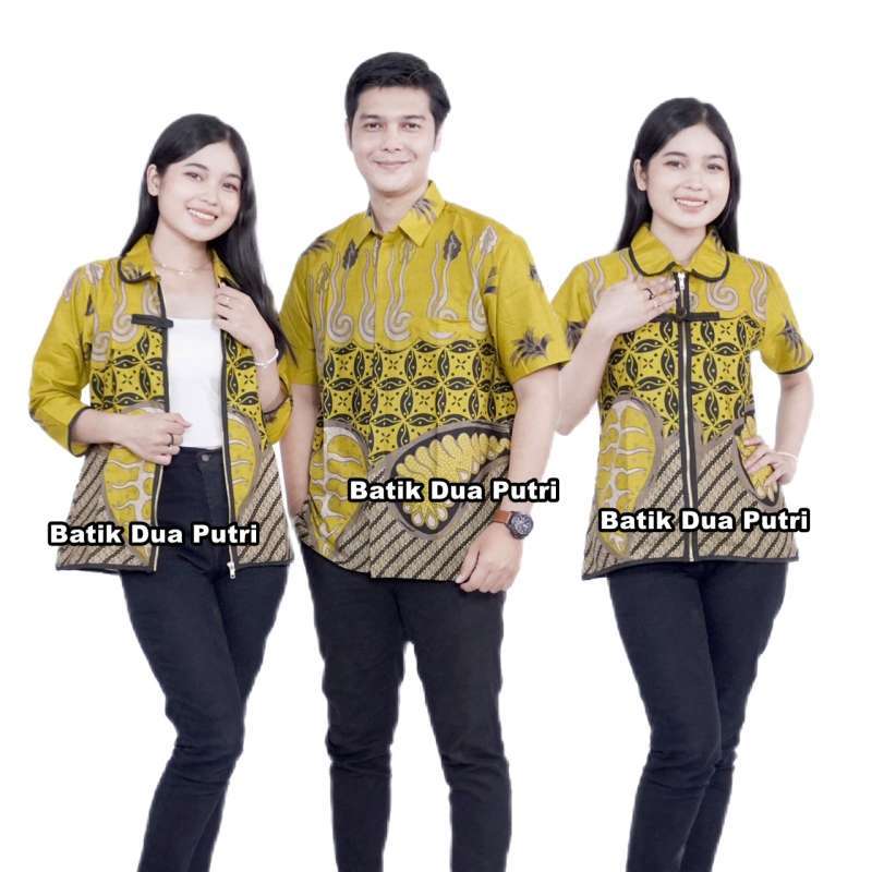 Promo Batik Wanita Modern Couple Warna Kuning Kombinasi Hitam by Batik ...