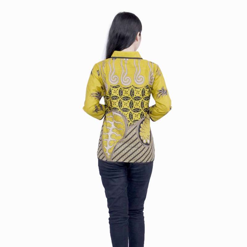 Promo Batik Wanita Modern Couple Warna Kuning Kombinasi Hitam by Batik ...