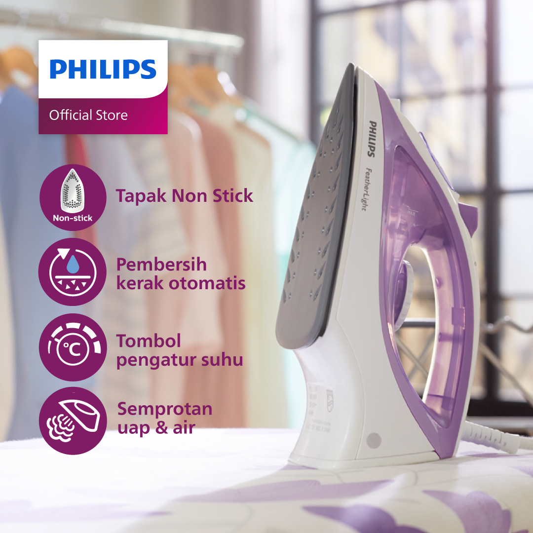Promo Philips Setrika Uap Gc1418/35 Ungu - Setrika Uap Optimal, Tapak ...