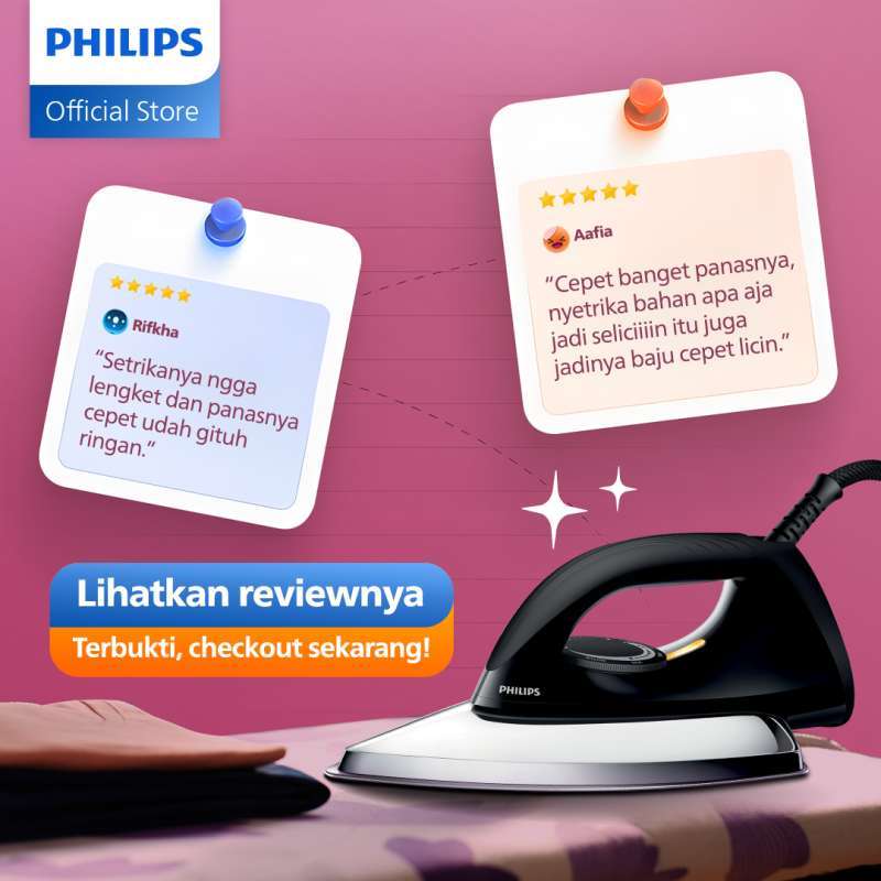 Promo Philips Setrika Kering Classic Hd1173/80 - Hitam, Anti-baret ...