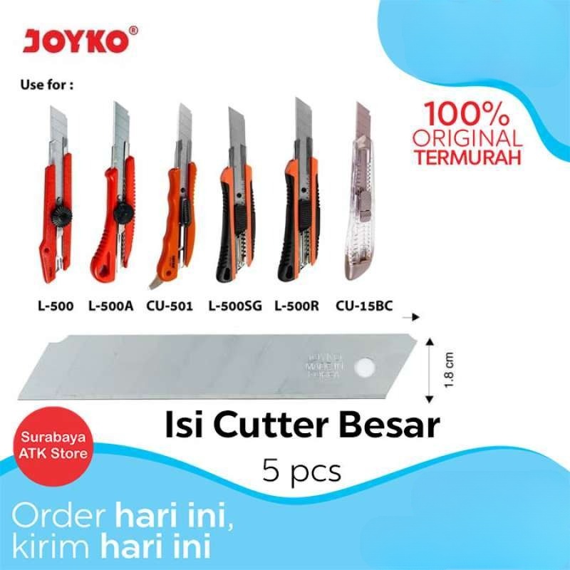 Jual Reffil Cutter Joyko L 500 Original Harga Termurah April 2024 | Blibli