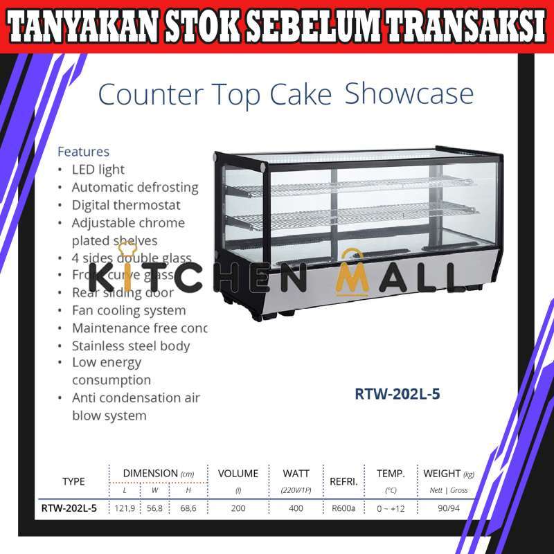 Jual Gea Rtw-202l-5 Counter Top Cake Showcase / Cake Display Kaca Kotak Di Seller Kitchen Mall ...