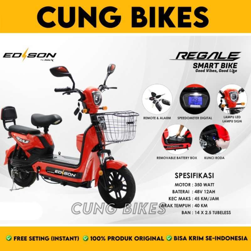 Jual Sepeda Listrik Dewasa E bike Trex Edison Regale Garansi resmi ...