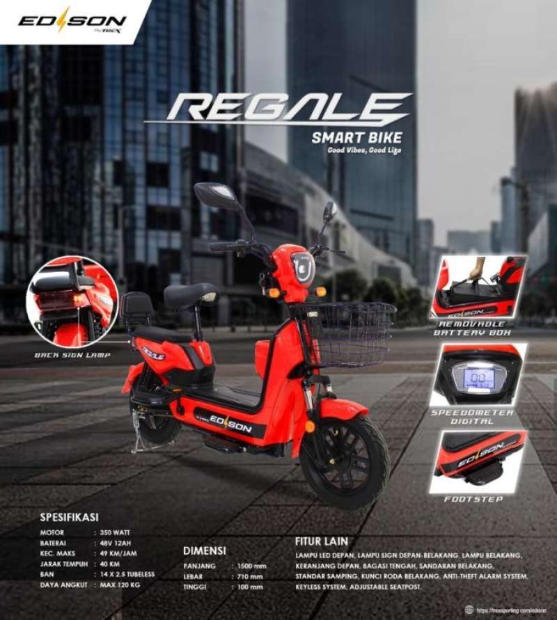 Jual Sepeda Listrik Dewasa E bike Trex Edison Regale Garansi resmi ...
