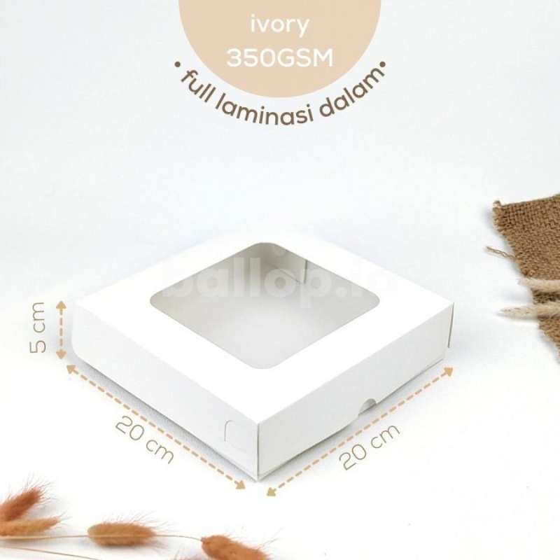 Promo IVORY 20 20 5 CM Laminasi Jendela Kotak Box Kemasan Dus Dos ...