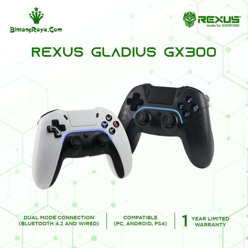 Promo GAMEPAD REXUS GLADIUS GX300 DUAL MODE WIRELESS & BLUETOOTH ...