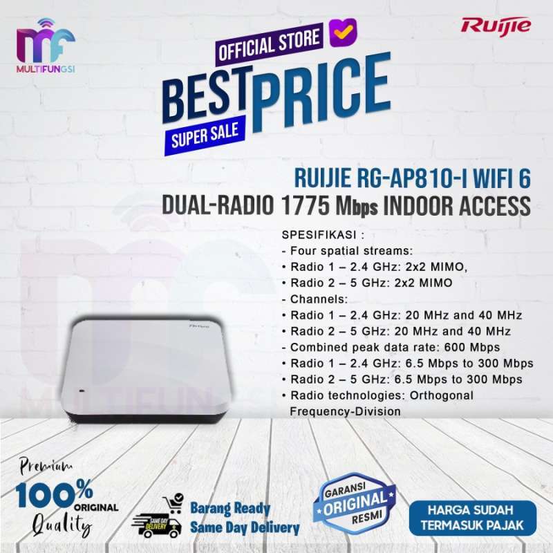 Jual Ruijie Rg-ap810-i Wifi 6 Dual-radio 1775 Mbps Indoor Access Di ...