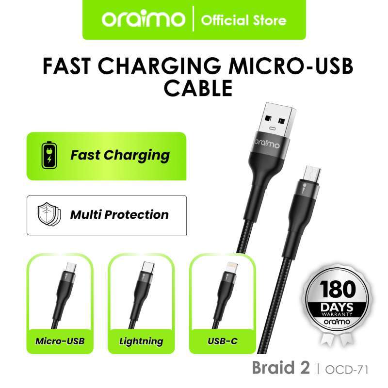 Jual Oraimo Data Cable Fast Charging 5v 2a Kabel Type-c Panjang 1m Ocd ...