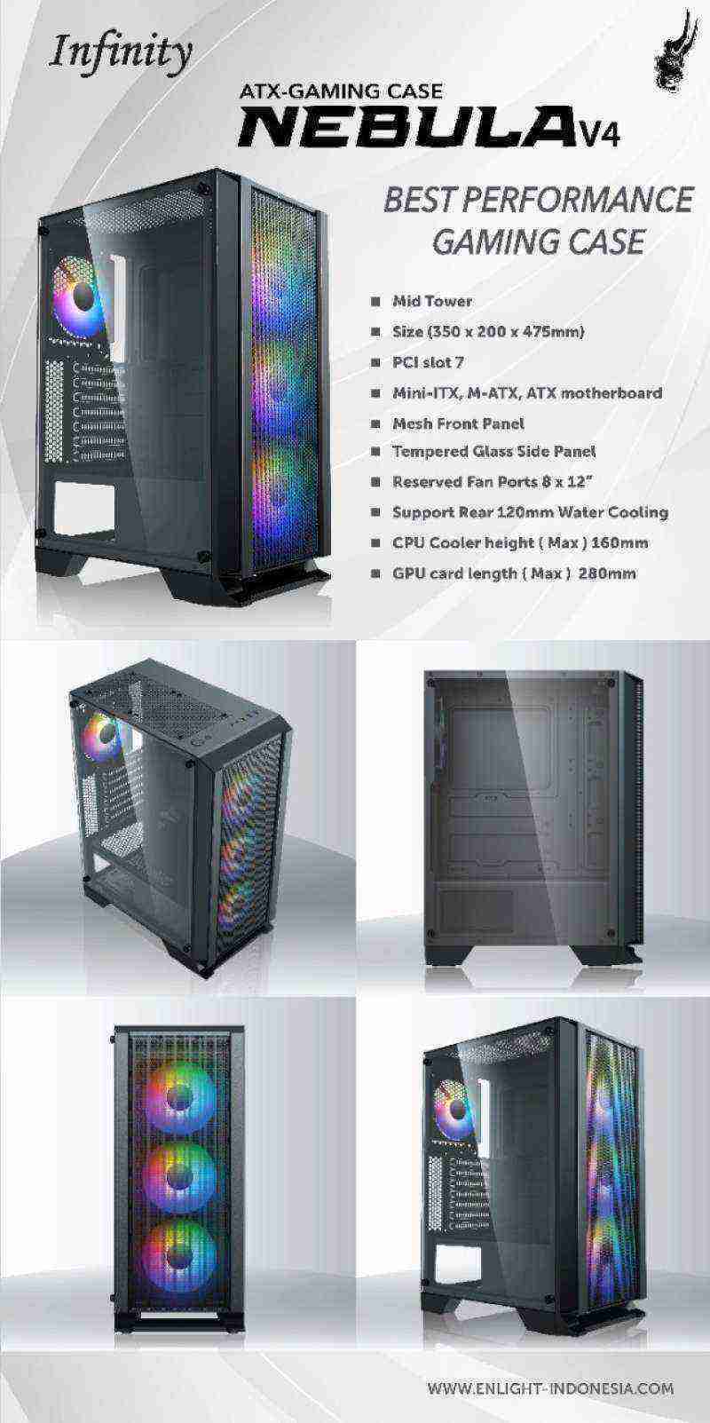 Jual Casing Pc Infinity Nebula With Fan Nebula V4 Atx Black +3fan Di ...