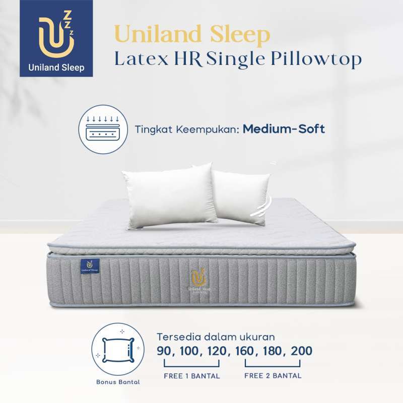 Promo Uniland Sleep Kasur Pocket Spring Latex Hr Single Pillowtop 30cm ...