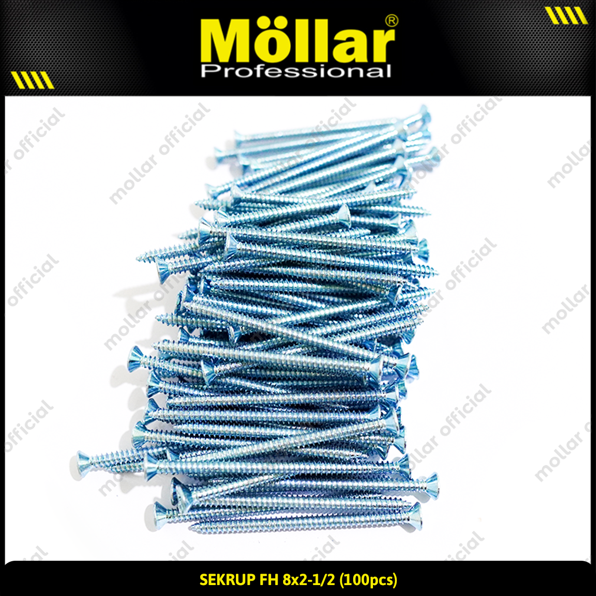 Promo Mollar 93-061 Skrup Fh 8 X 2-1/2 Baut Sekrup Tapping Screw - 100 ...