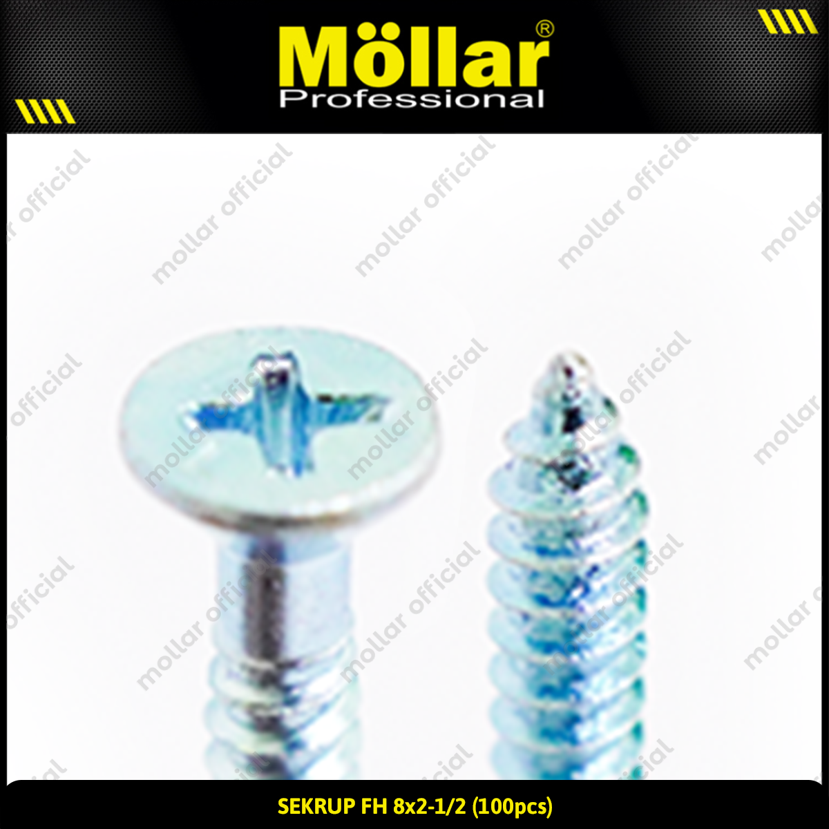 Promo Mollar 93-061 Skrup Fh 8 X 2-1/2 Baut Sekrup Tapping Screw - 100 ...