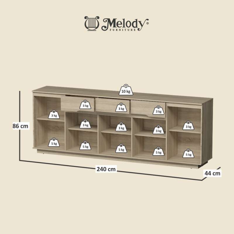 Promo Melody Furniture - Laci Rak Buffet Credenza Serbaguna Fere ...