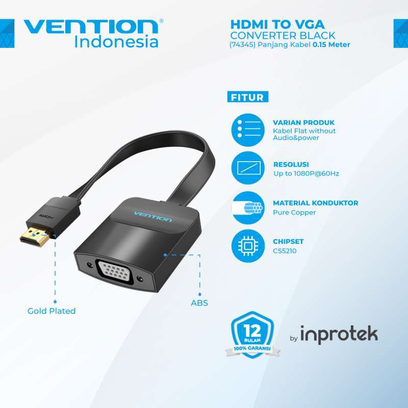 Jual Vention Hdmi To Vga Adapter Converter Di Seller Vention Indonesia ...