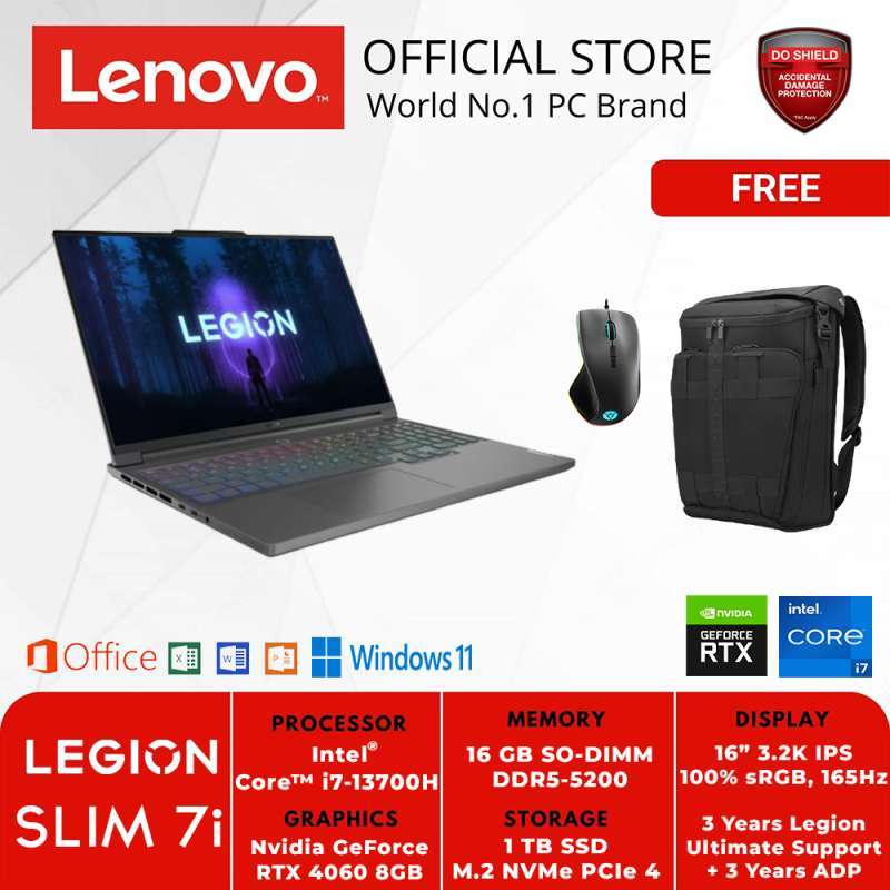Jual Lenovo Legion Slim 7i 16irh8 6cid Grey I7-13700h Rtx4060 16gb 1tb ...