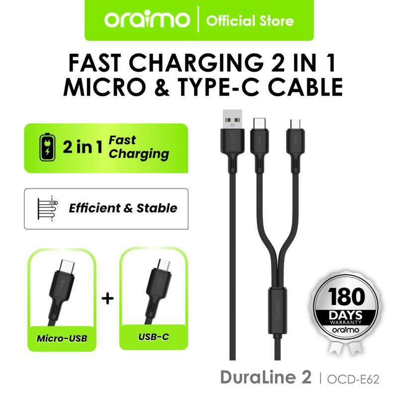 Jual Oraimo Kabel Data 2in1 Fast Charging Micro Usb & Type-c Cable Ocd ...