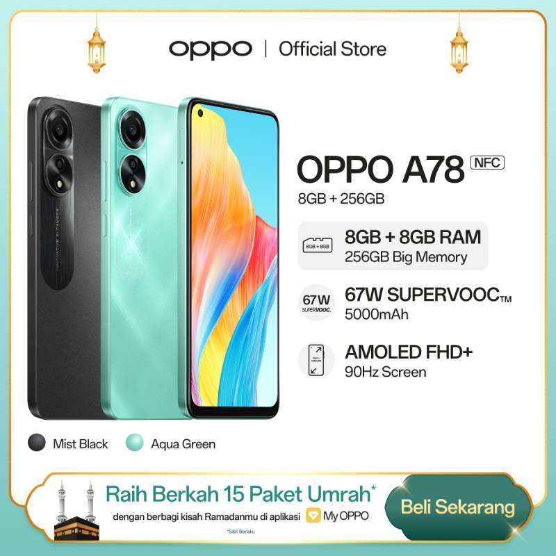 Jual Oppo A78 8gb(+8gb)/256gb Smartphone (garansi Resmi) Di Seller Oppo ...