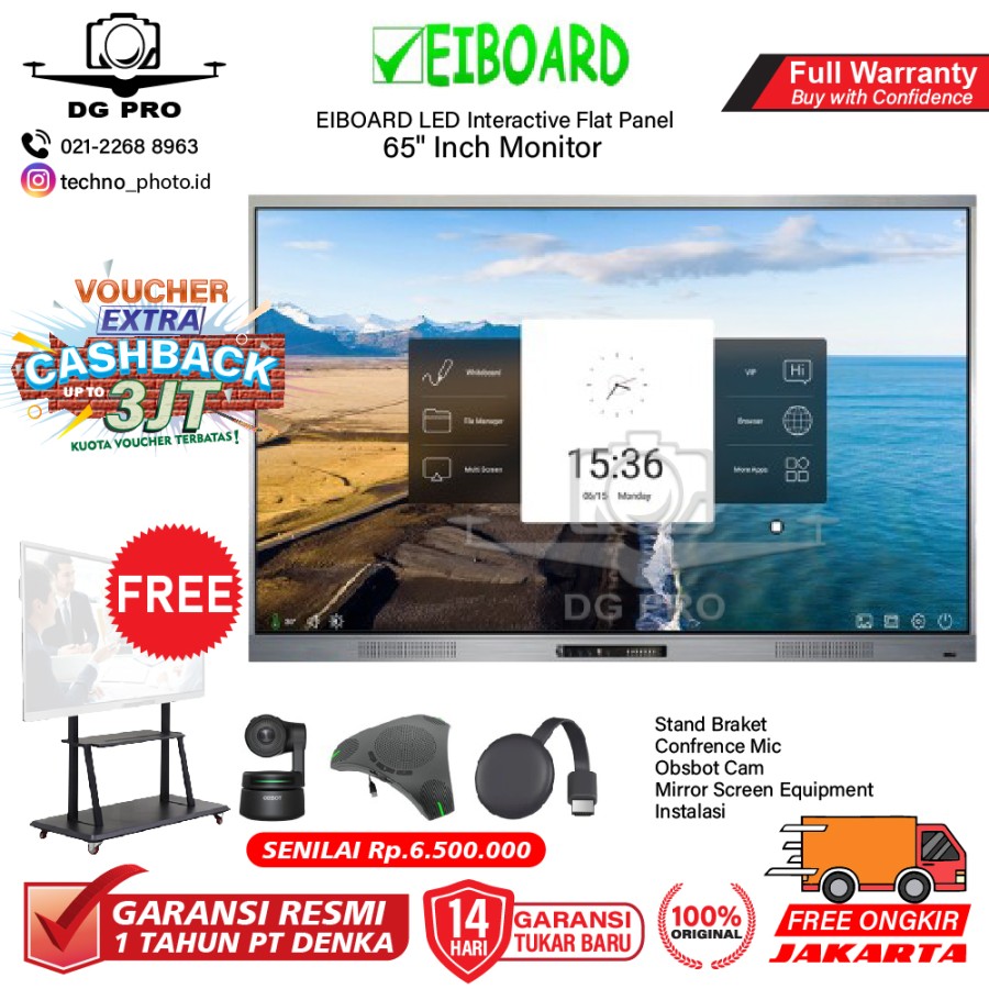 Promo Eiboard Led Interactive Flat Panel 65 Inch Monitor Original Resmi ...