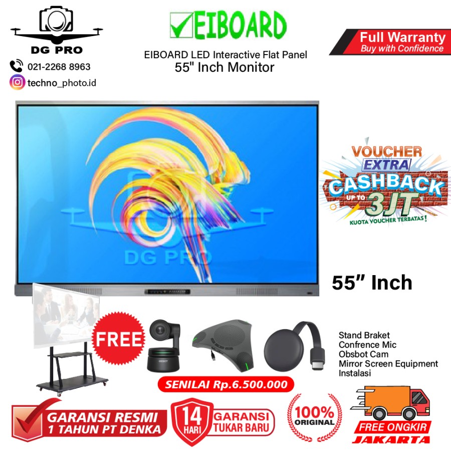 Promo Eiboard Led Interactive Flat Panel 55 Inch Monitor Original Resmi ...