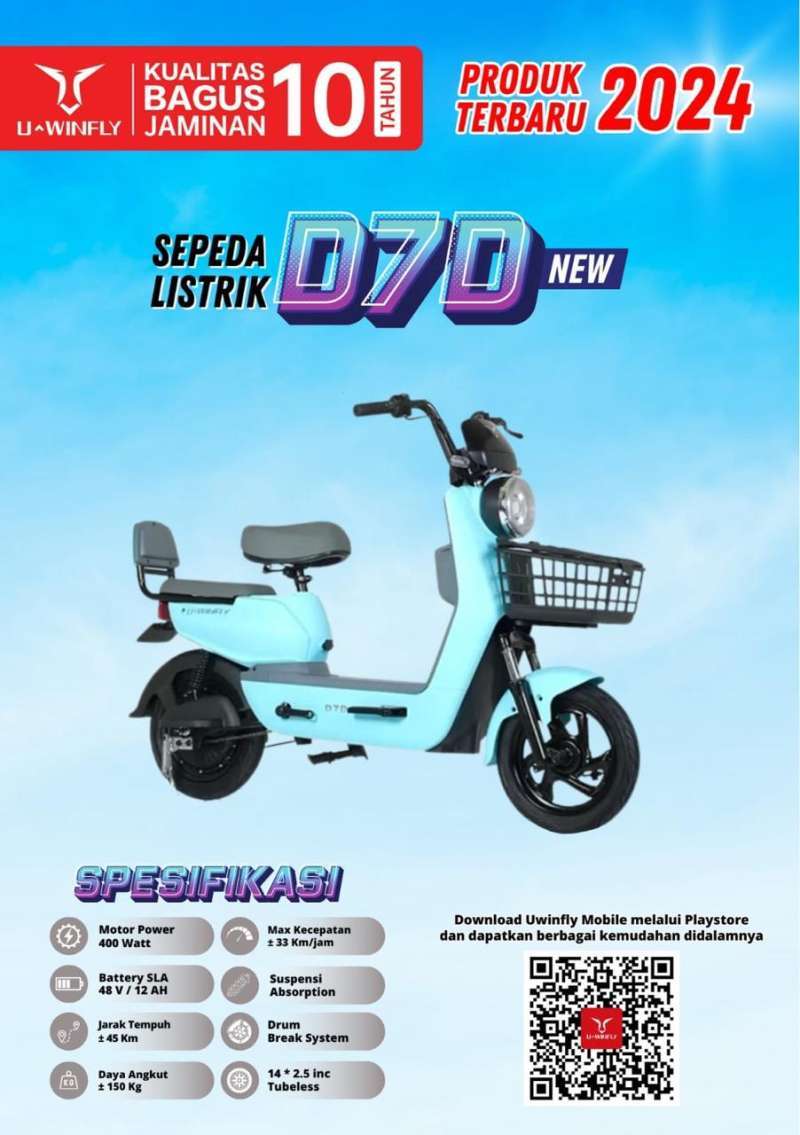 Jual Sepeda Listrik Uwinfly D7d 48 Volt 12 Ah New Di Seller U-winfly ...