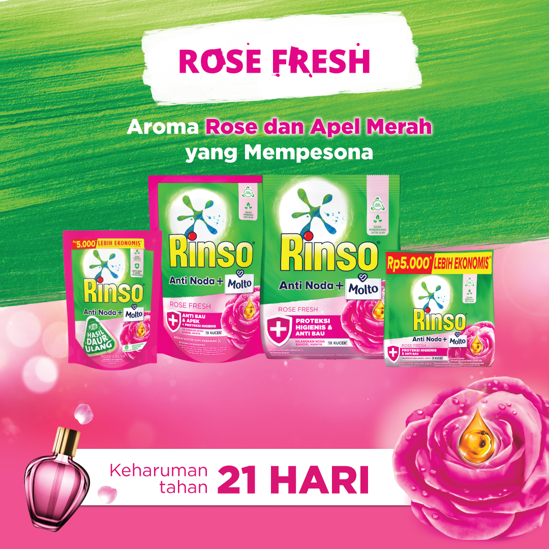 Promo Rinso Molto Pink Rose Fresh Deterjen Bubuk 380 Gr Diskon 32% Di Seller Unilever ID (home ...