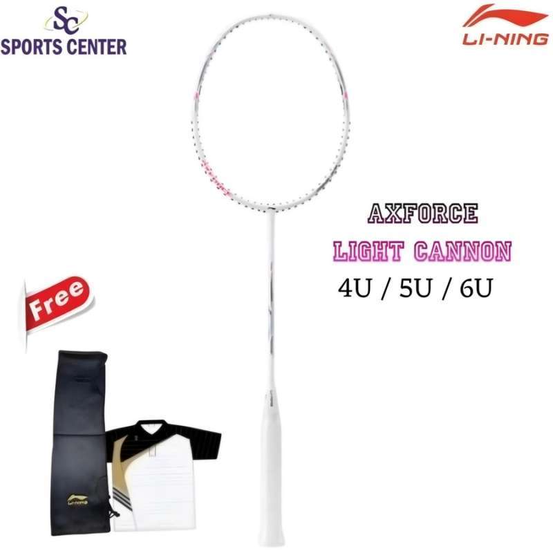 Promo New Raket Badminton Lining Axforce Light Cannon Aypt311 White ...