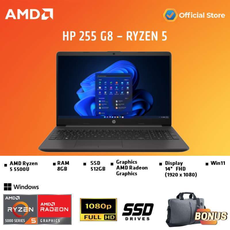Promo Hp 255 G8 | Ryzen 5 5500 8gb 256gb / 512gb 15.6 Fhd Win11 Black ...