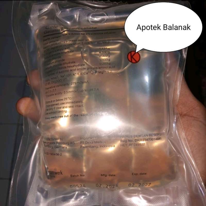 Jual Gelafusal500/ml/infus/pack Original Di Seller Apotek Balanak - Kayu Manis, Kota Jakarta ...