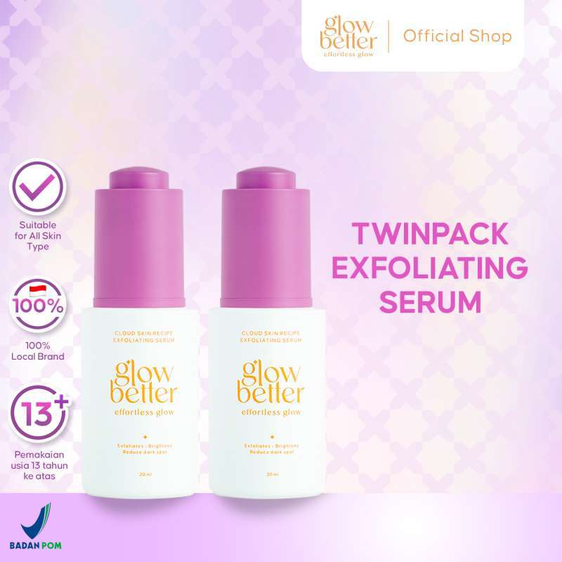Promo [twin Pack] Glow Better Cloud Skin Recipe Exfoliating Serum ...