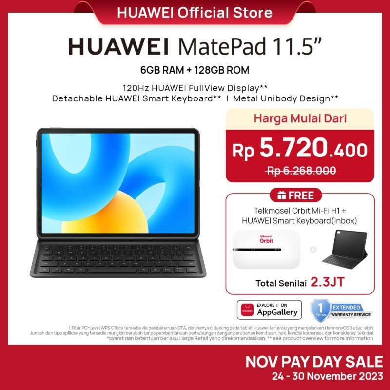 Jual HUAWEI MatePad 11.5 Tablet [8+128GB] | PC-Level Productivity ...