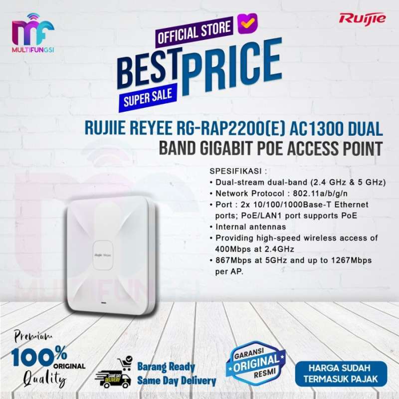 Jual Rujiie Reyee Rg-rap2200(e) Ac1300 Dual Band Gigabit Poe Access ...