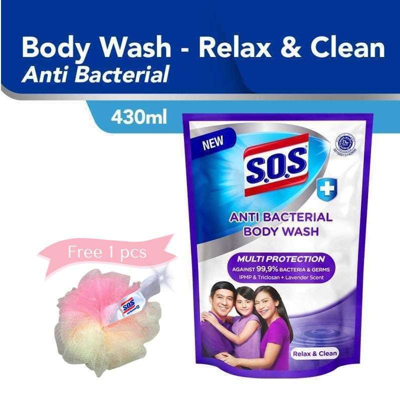 Promo Surabaya - Sos Antibacterial Relax & Clean Pouch Body Wash [430 ...