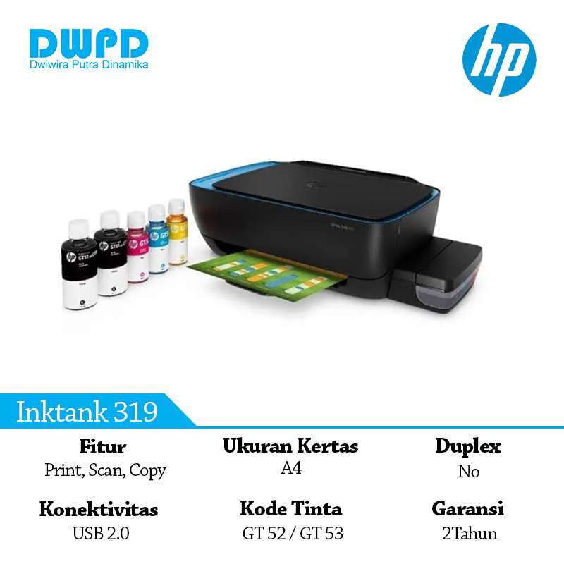 Jual Hp Printer Ink Tank 319 Print Scan Copy Infus Di Seller Dwiwira ...