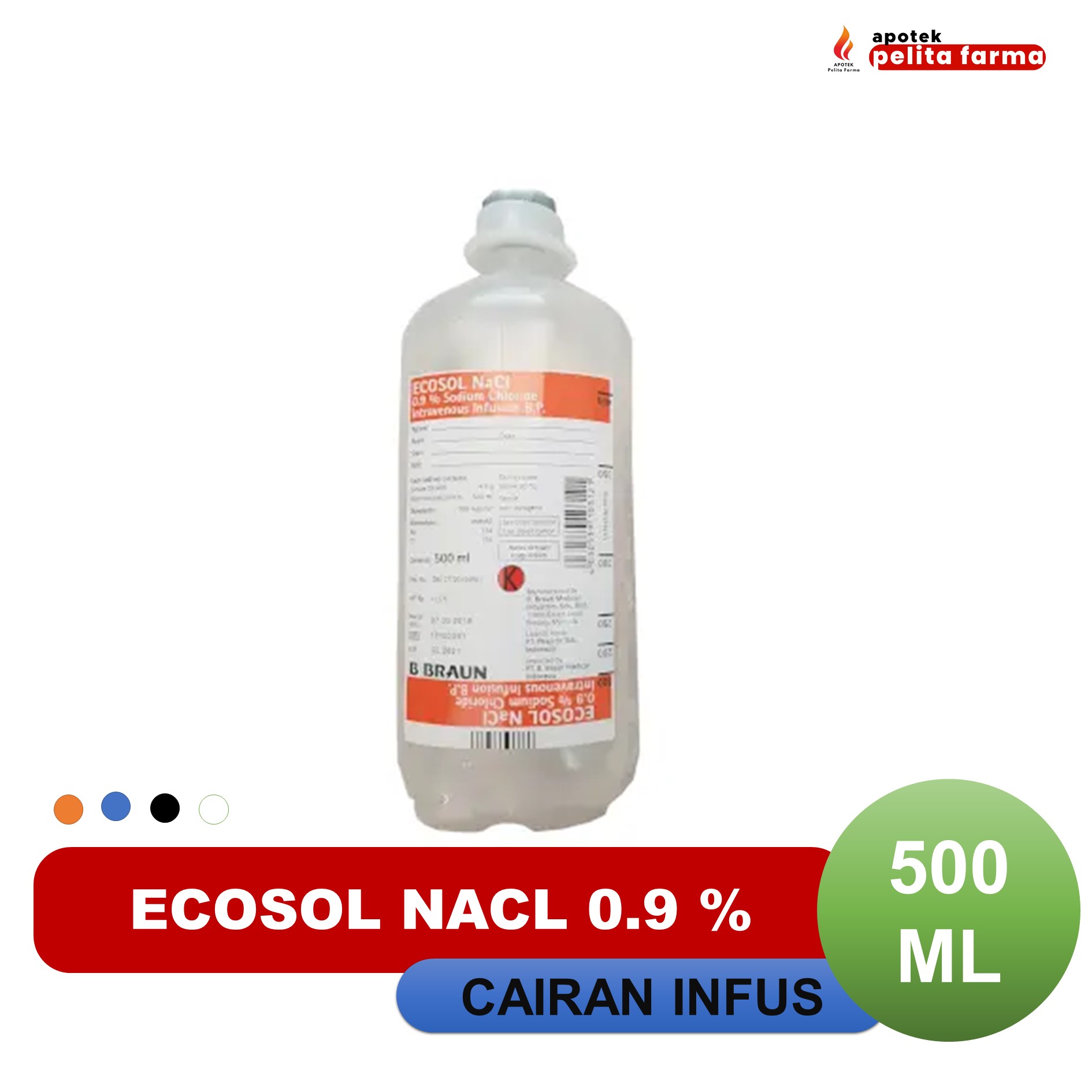 Jual ECOSOL NACL 0.9% INFUS 500 ML di Seller Apotek Pelita Farma ...