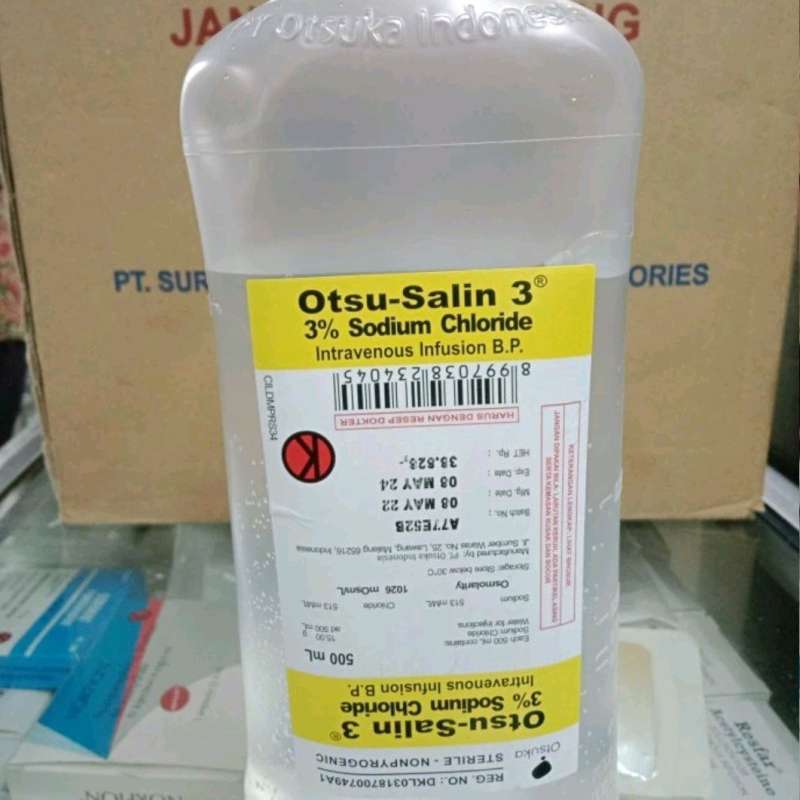 Jual Otsu-salin 3% Infus Per Pack Original(resep Dokternya Foto Aja Kertas Coretan Biasa) Di ...