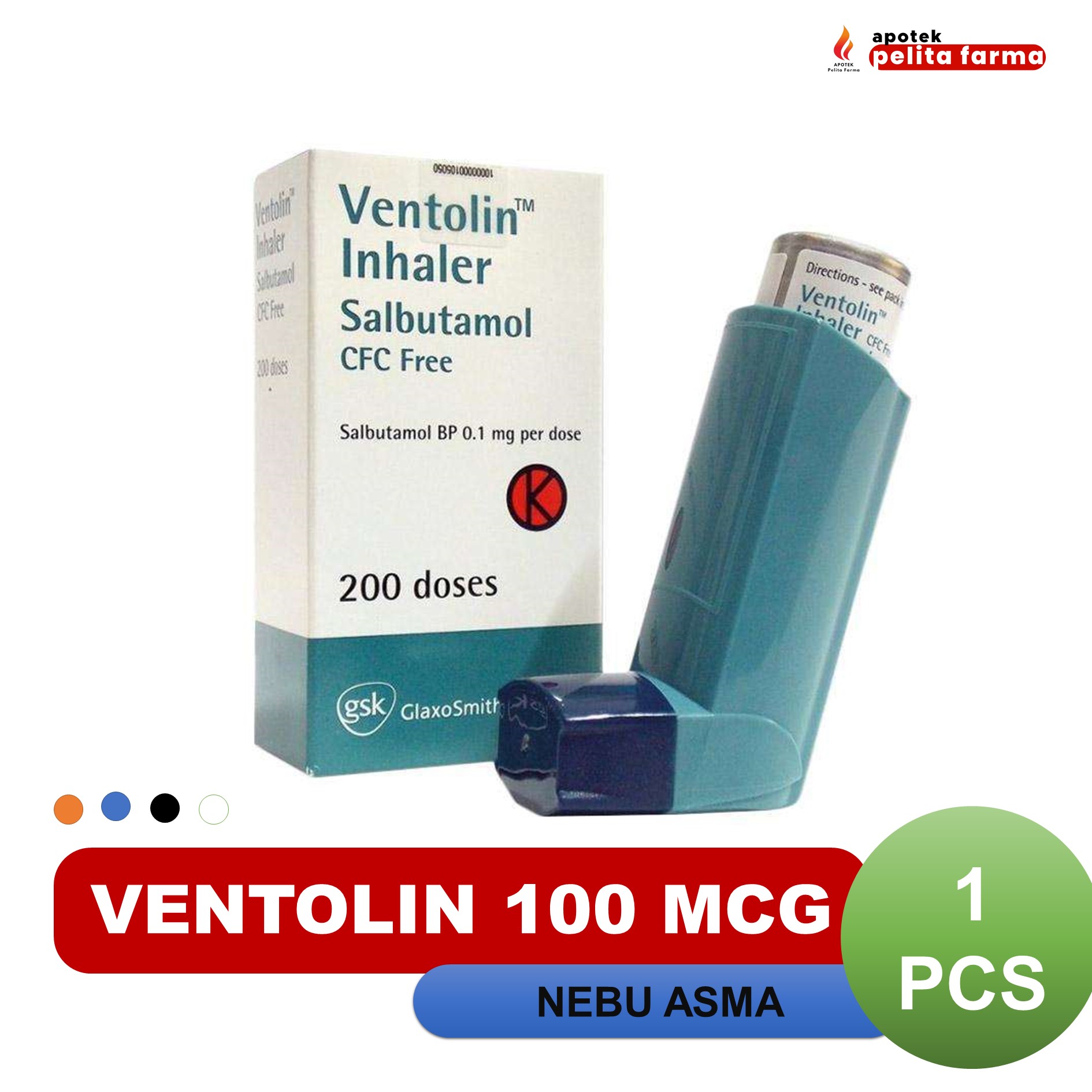 Jual VENTOLIN 100 MCG/DOSE INHALER BTL @ 200 DOSE di Seller Apotek ...
