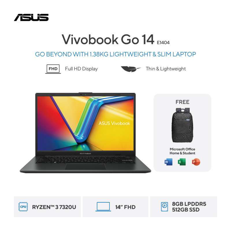 Jual Asus Vivobook Go E1404fa-fhd351/e1404fa-fhd352, Amd R3-7320u/8gb ...