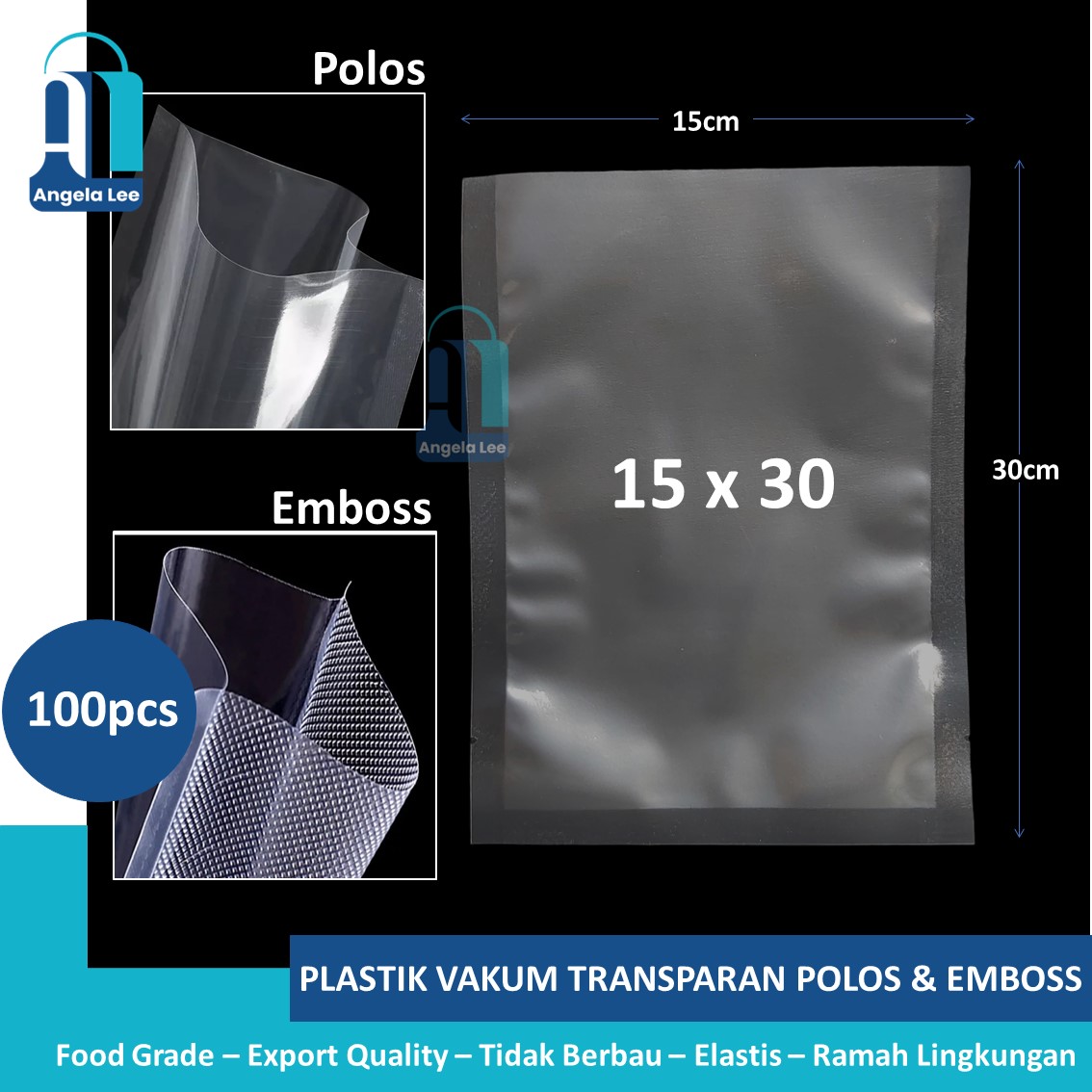 Jual Plastik Vakum Polos Dan Emboss 15x30cm Vacuum Bag Sealer Makanan ...