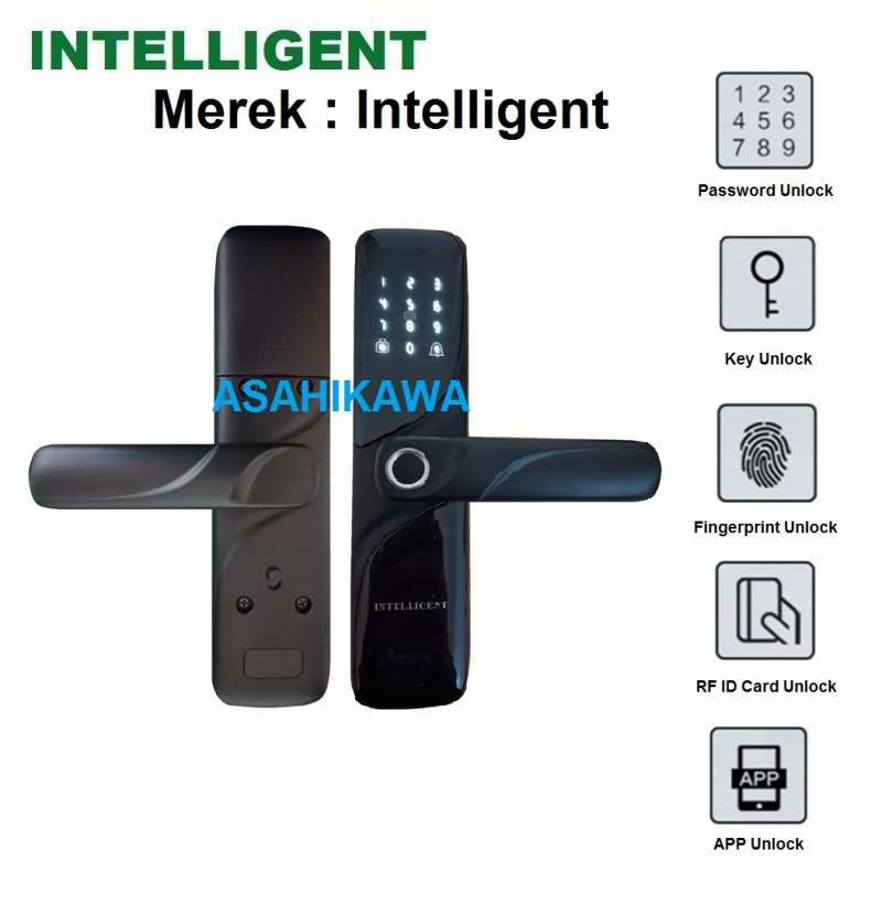 Promo Intelligent Password, Fingerprint, Tap Key Card, Rfid, Door Handle, Door Lock, Kunci Pintu ...