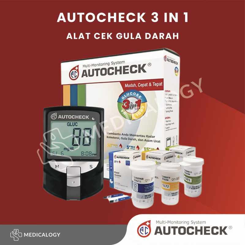 Jual Autocheck Gcu 3 In 1 | Alat Cek Gula Darah, Kolesterol, Dan Asam ...