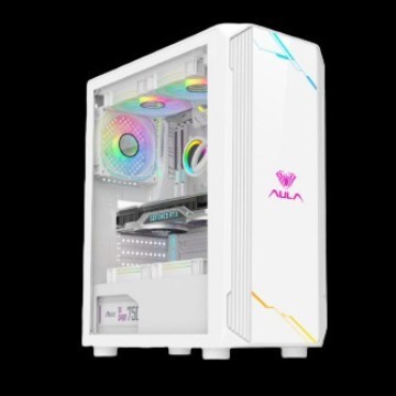 Promo Casing PC Gaming Case AULA FZ016 FZ 016 ATX Free 3 fan RGB White ...