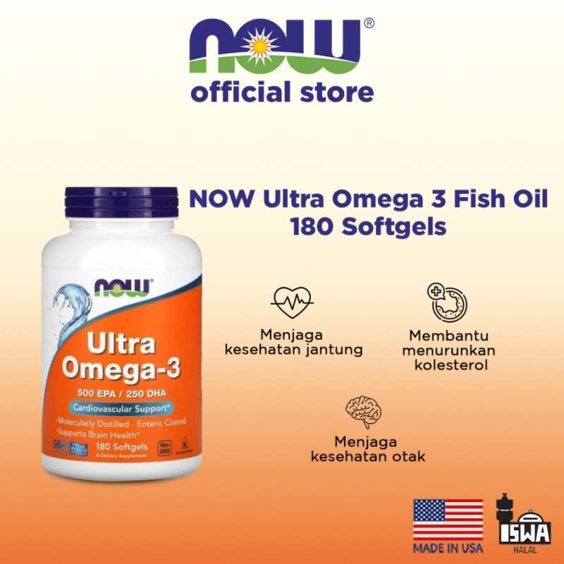 Promo NOW Ultra Omega 3 500 EPA/ 250 DHA [180 Softgels] Diskon 6% di ...