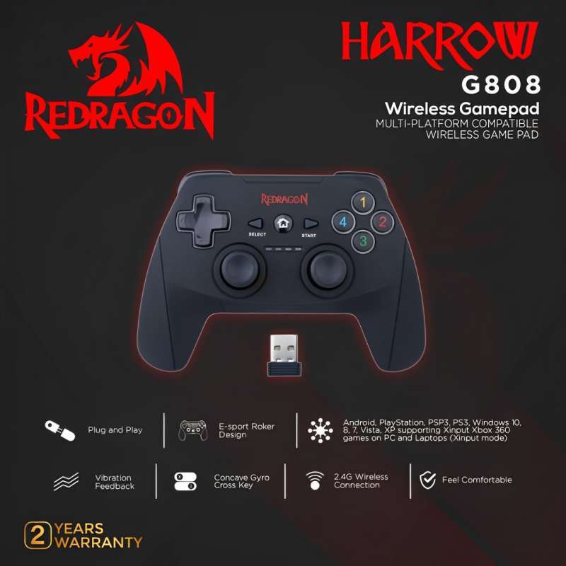 Promo Redragon Wireless Gamepad Harrow - G808 Diskon 20% Di Seller ...