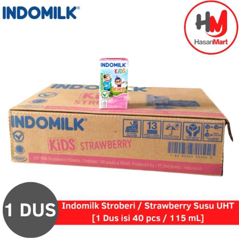 Jual Indomilk Stroberi / Strawberry Susu Uht [1 Dus Isi 40 Pcs / 115 Ml] Di Seller Hasan Mart ...