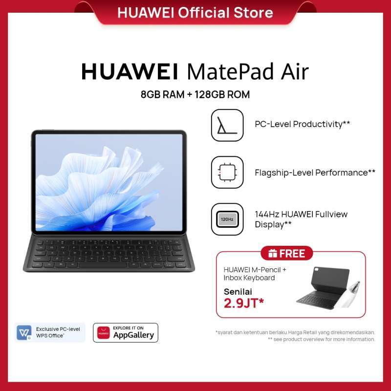 Promo Huawei Matepad Air Tablet [8+128g]| Pc-level Productivity | 144hz ...